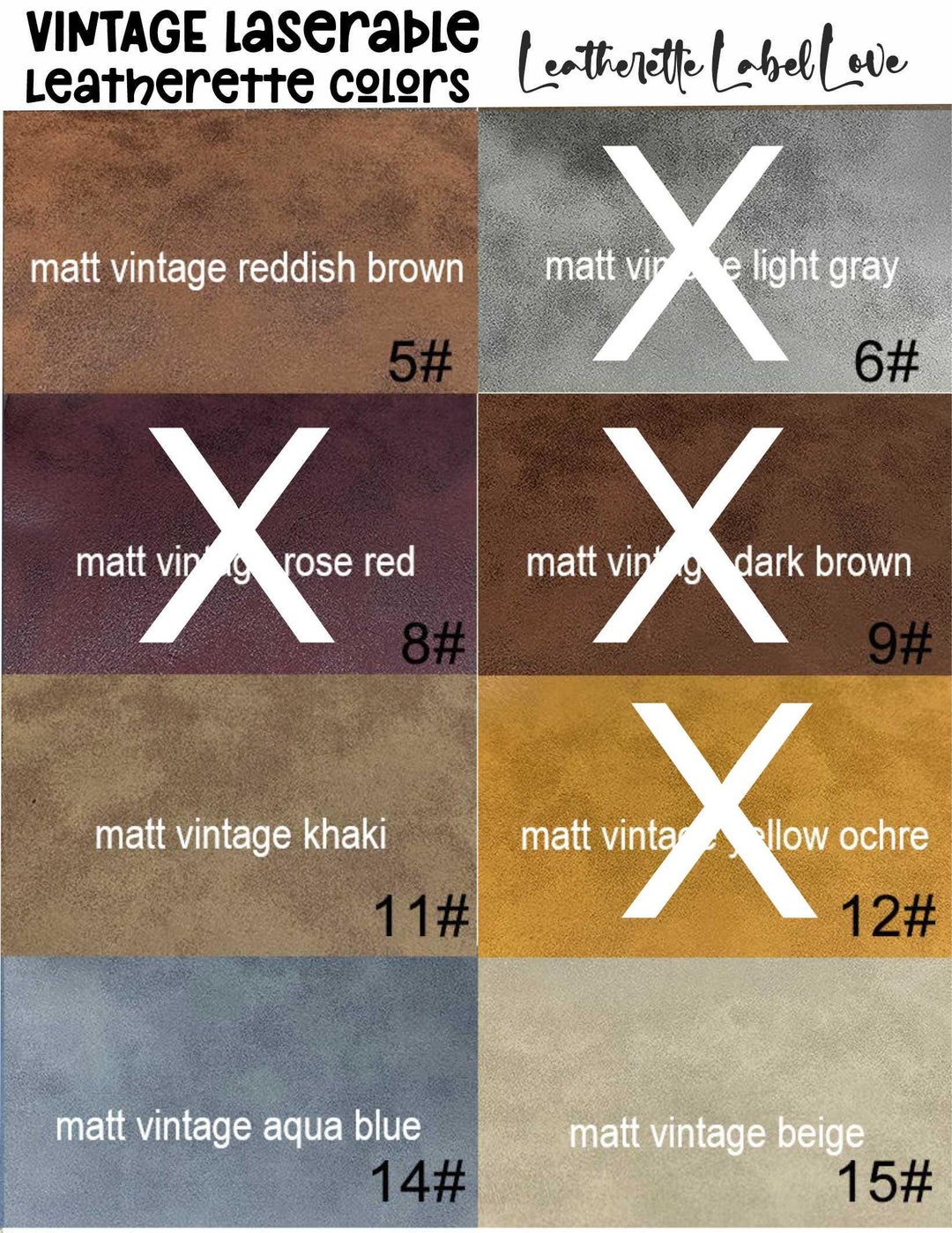 VINTAGE Laserable Sheets for Laser Engraving, Laserable Leatherette 12x24 30x60cm, Laser ...