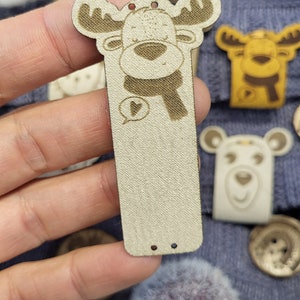 No SEW Labels, Knitting Tags, No Sew Fold Over Animal Labels ,folded ...