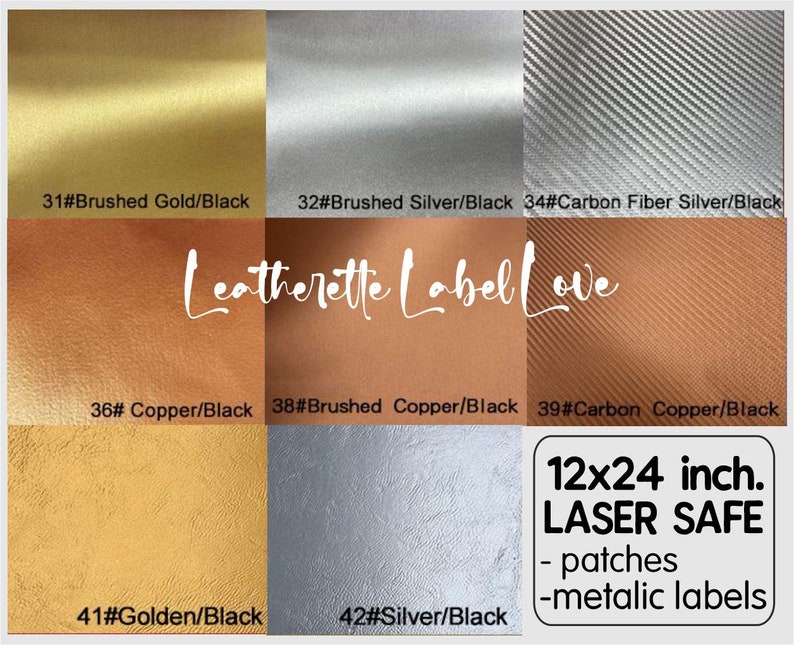 Metallic Laserable Sheets for Laser Engraving, Laserable Leatherette 12 ...