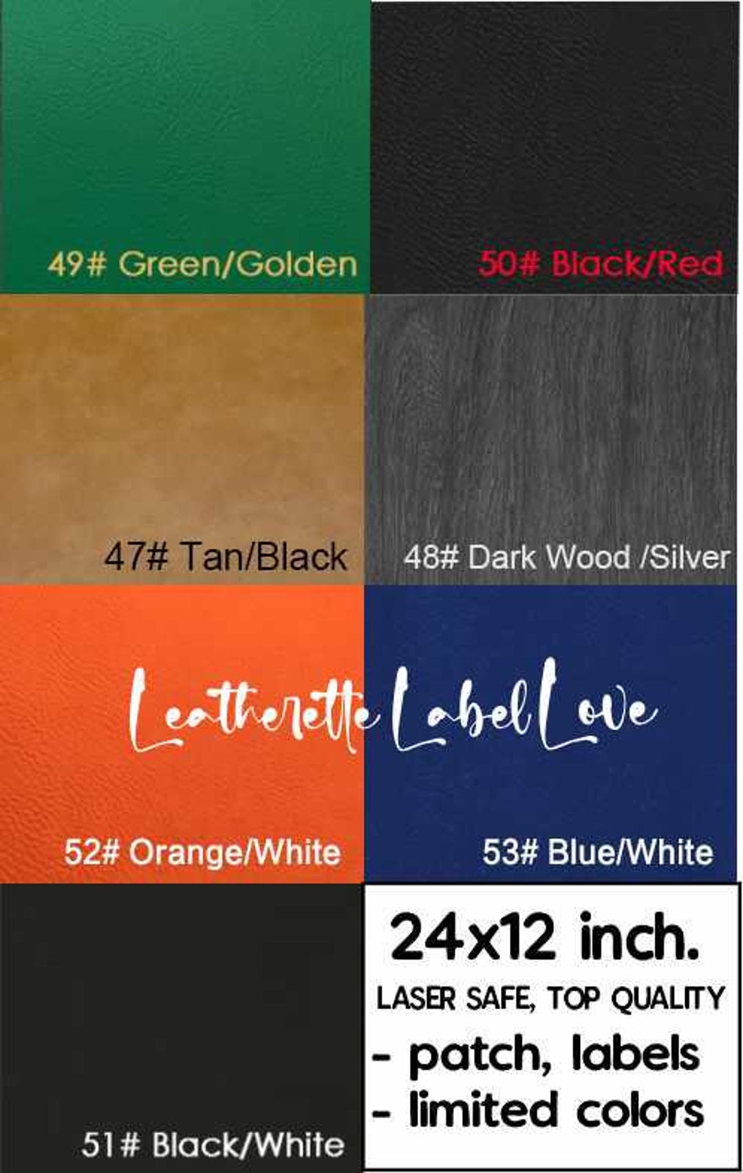 EXCLUSIVE Colors Laserable Sheets, Laserable Leatherette 12"x24 ...