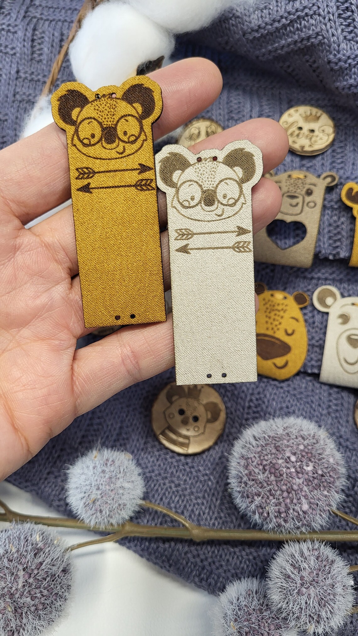 No SEW Labels, Knitting Tags, No Sew Fold Over Animal Labels ,folded ...