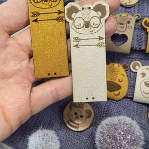 No SEW Labels, Knitting Tags, No Sew Fold Over Animal Labels ,folded ...