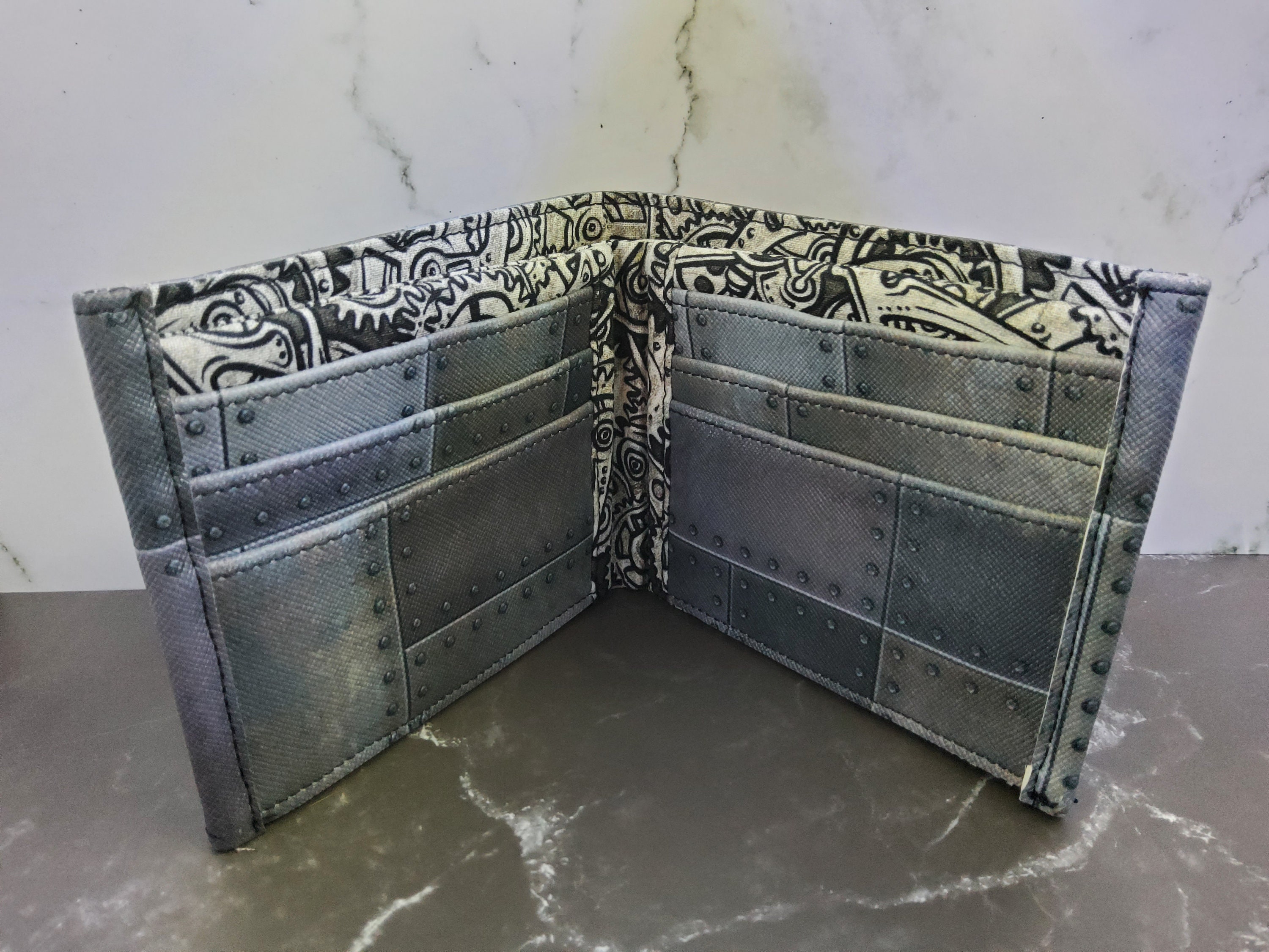 Industrial Steampunk Riveted Metal and Gear Bifold Wallet - Etsy