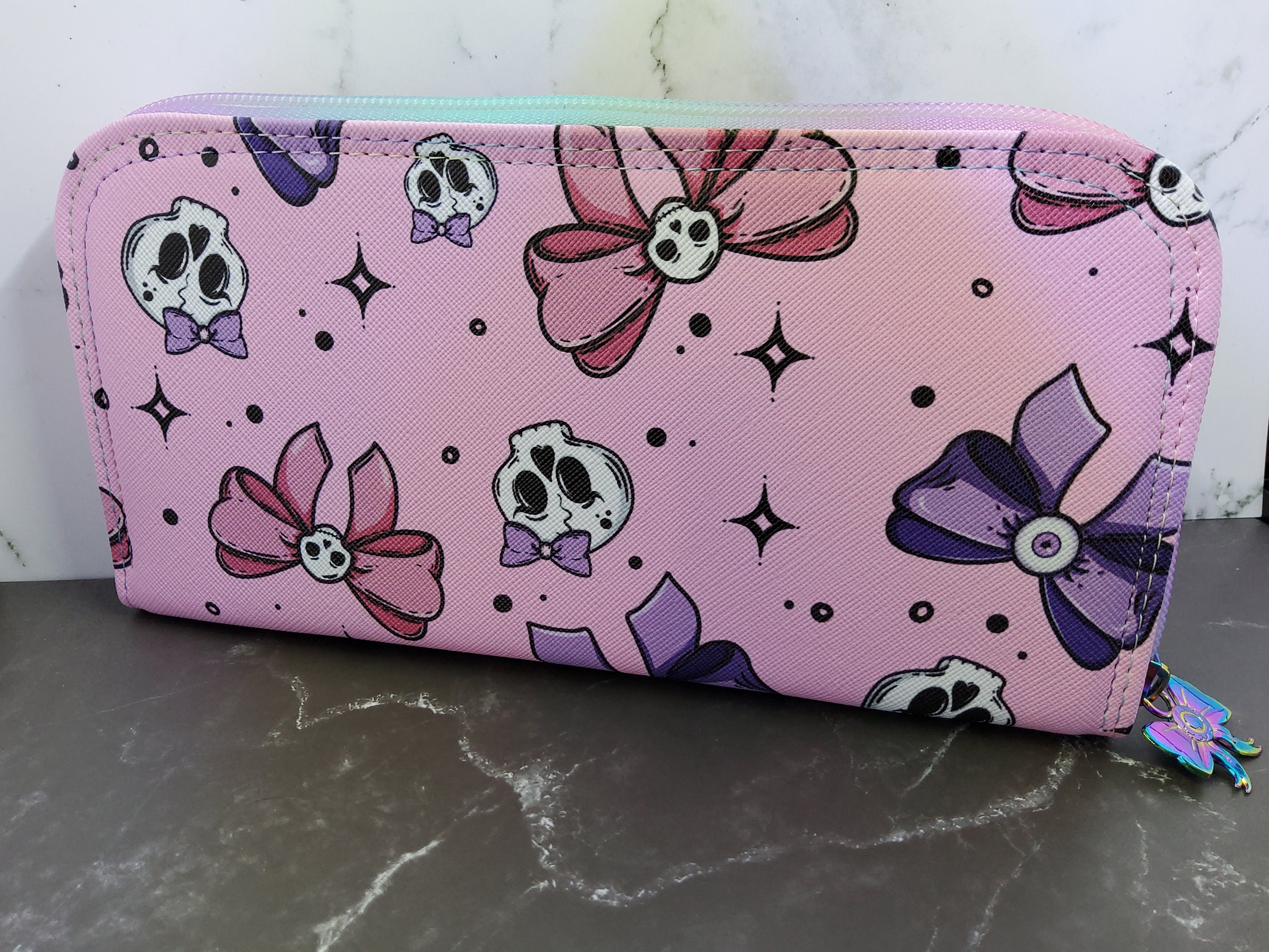 Pastel Goth Eyeball Skull Bow Classic Zip Around Wallet - Etsy