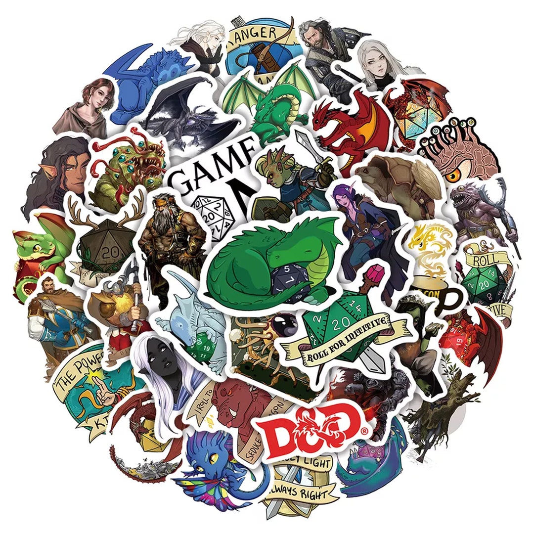 Dungeons and Dragons Sticker Pack D&D Stickers Dice - Etsy