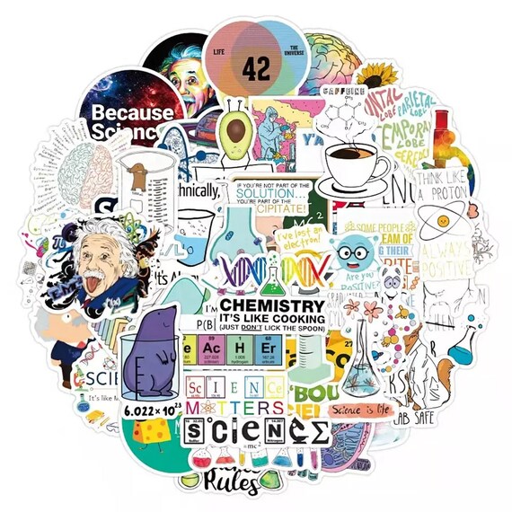 Science Sticker Pack Einstein Chemistry Biology - Etsy