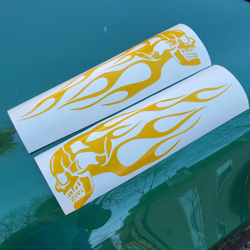 Flaming Skull - Etsy