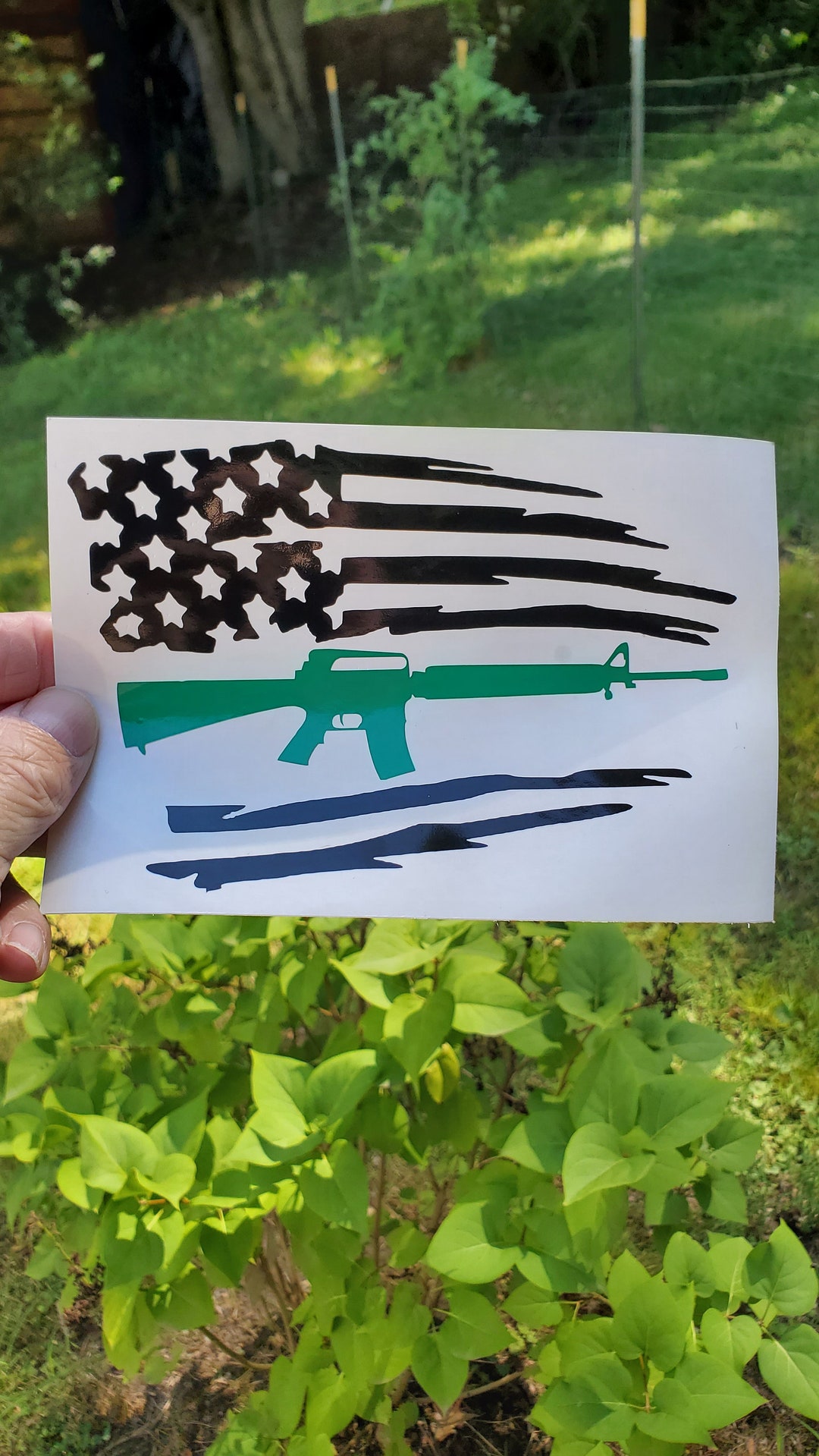 Military Flag With M16 Vinyl Decal, Military Decal, Military Sticker ...