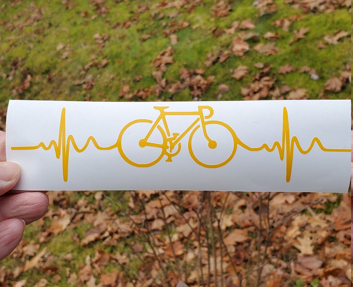 Bicycle Heartbeat Vinyl Sticker Vinyl Decal Car Decal - Etsy