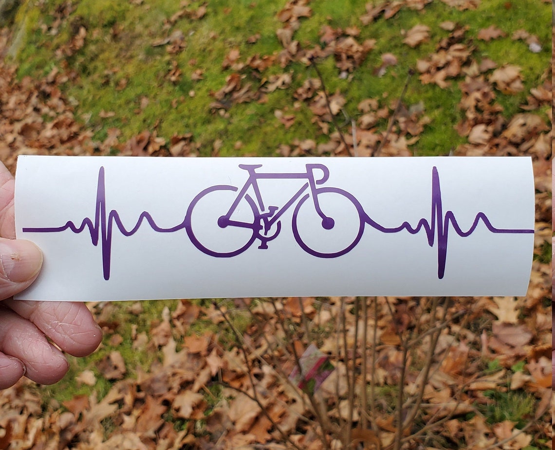Bicycle Heartbeat Vinyl Sticker Vinyl Decal Car Decal - Etsy