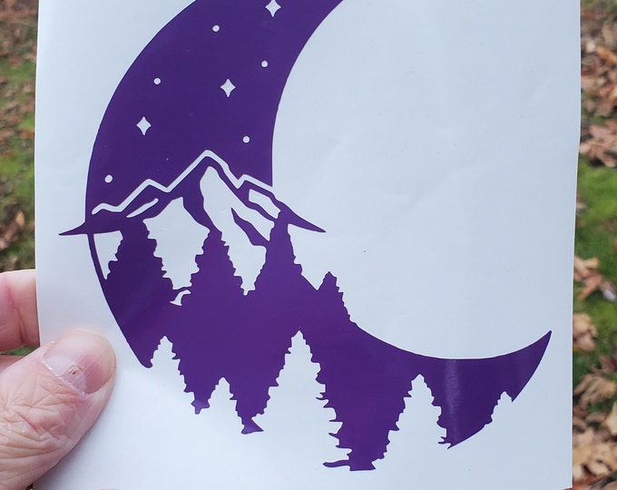 Crescent Moon Decal Tree Stickers, Nature Stickers, Nature Car Decal ...