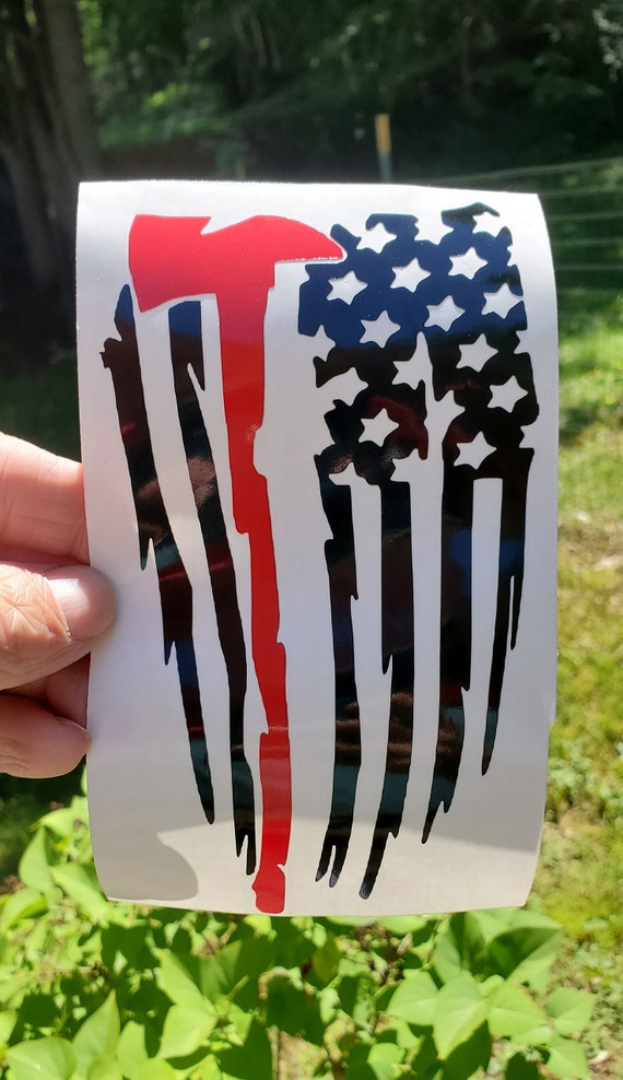 USA Firefighter Flag Flag Decal Flag Sticker Firefighter - Etsy