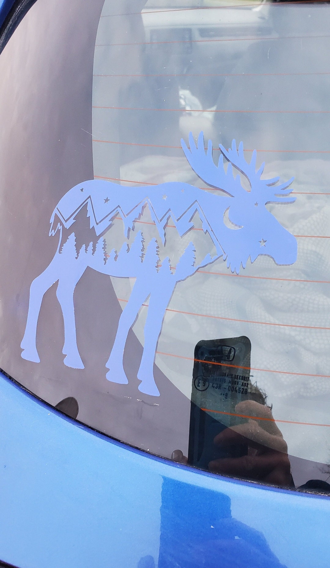 Moose Mountain Nature Scene, Vinyl Sticker, Vinyl Decal, Moose Decal ...