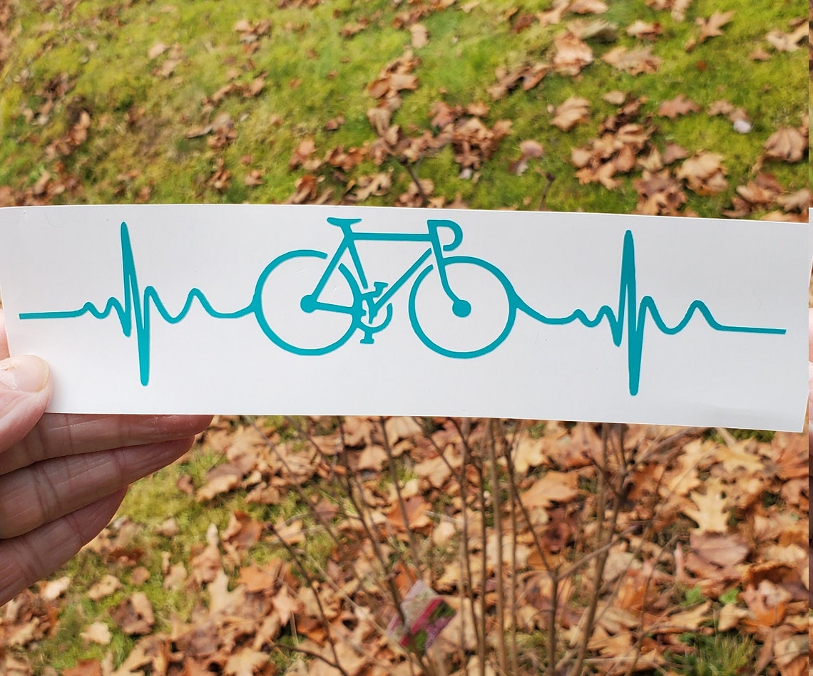 Bicycle Heartbeat Vinyl Sticker Vinyl Decal Car Decal - Etsy