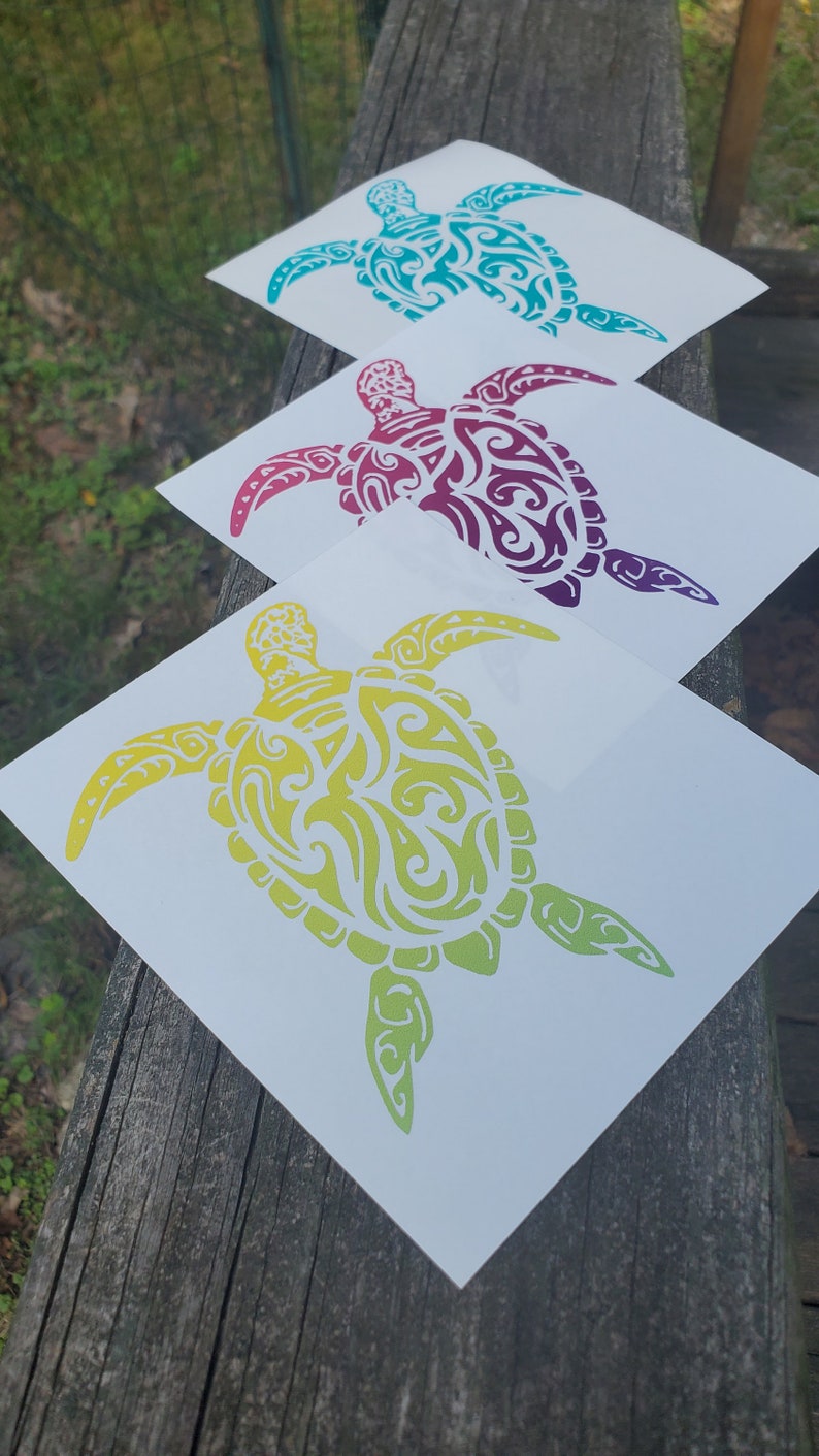 Sea Turtle Vinyl Decal Turtle Decal Turtle Sticker Car - Etsy