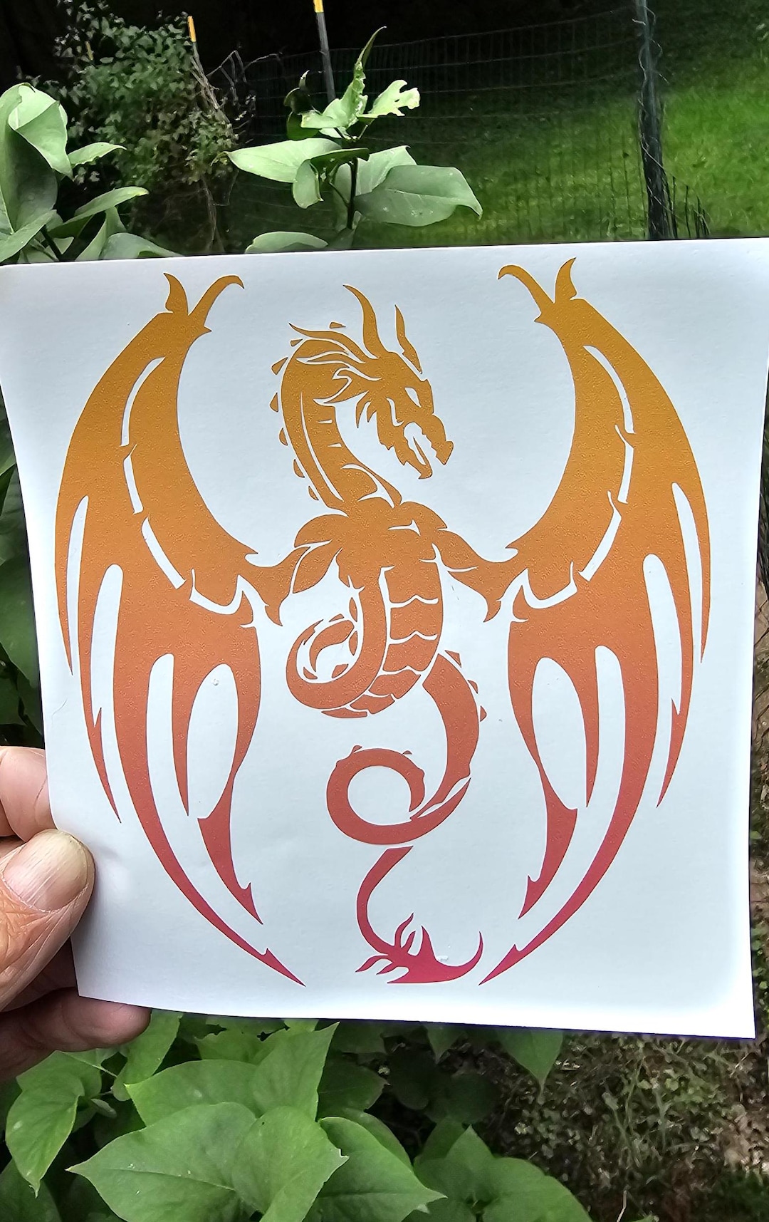 Spiral Tail Dragon Vinyl Decal, Vinyl Sticker, Dragon Decal, Dragon ...