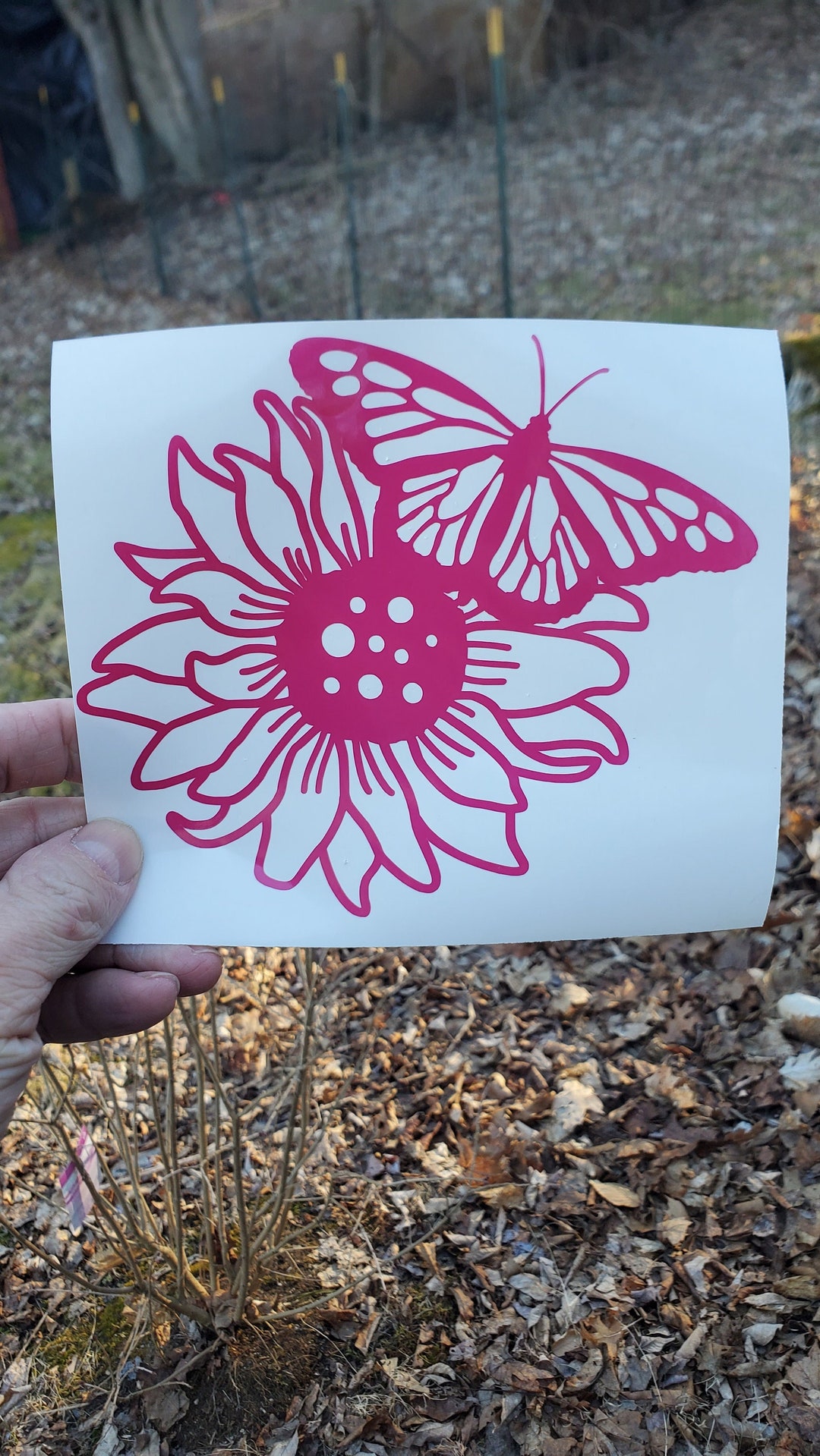 Butterfly and Flower Decal Vinyl Sticker Vinyl Decal - Etsy