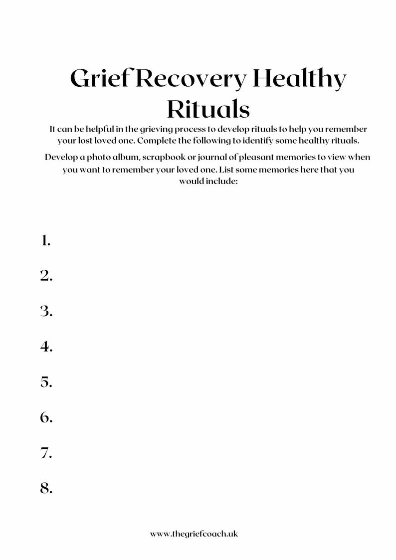 Printable Grief Journal | Grief Template | Coping With Grief ...