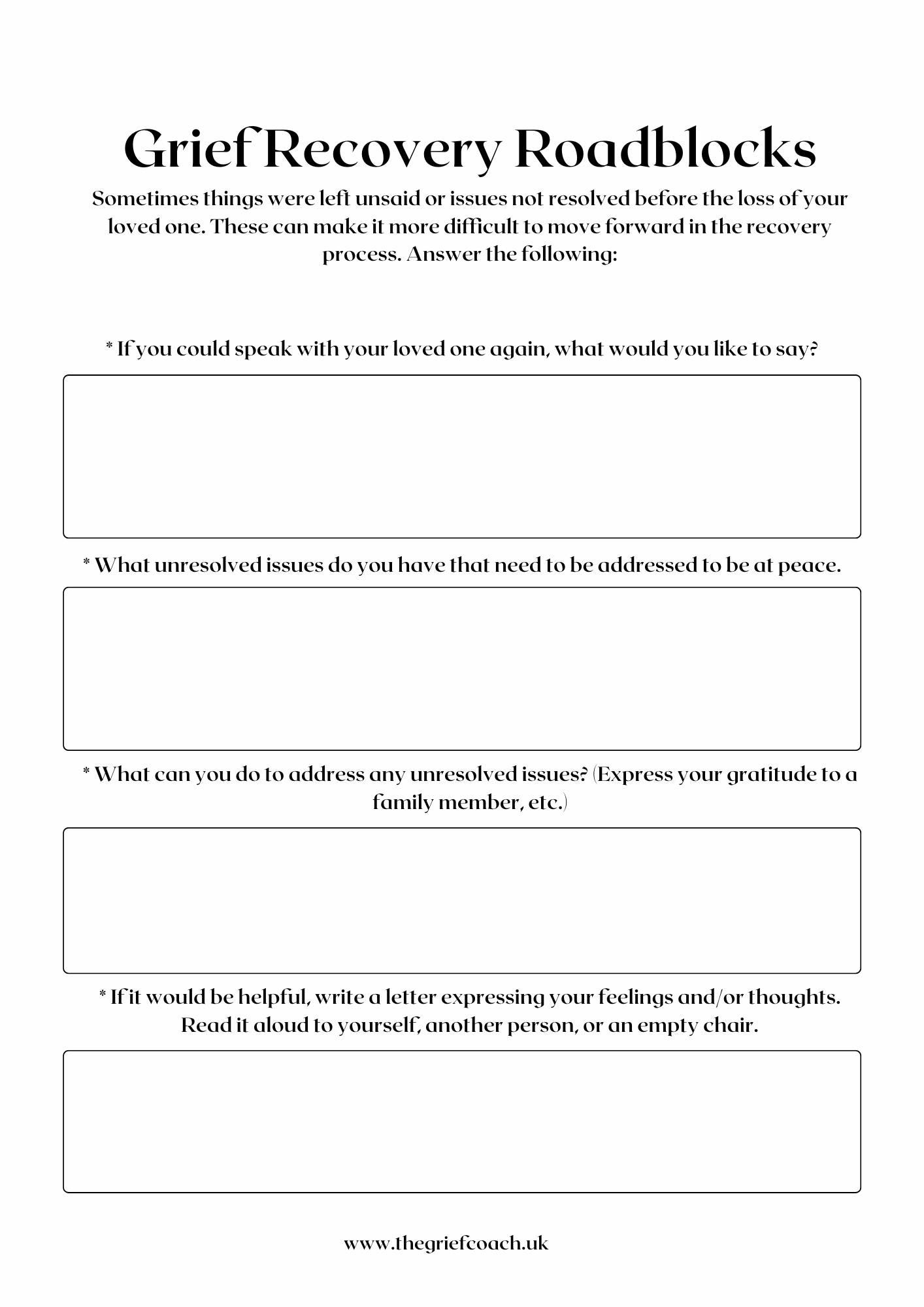 Printable Grief Journal | Grief Template | Coping With Grief ...