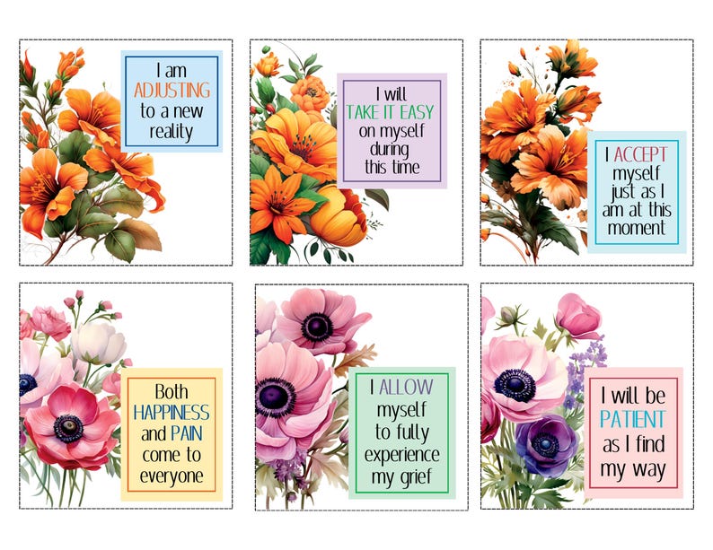 30 Grief Affirmation Cards for Healing and Support. Instant Digital ...