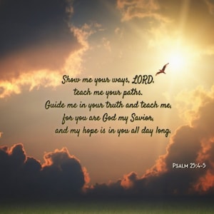 Psalm 25:4-5 Art Scripture Wall Art, Bible Verse Home Decor ...