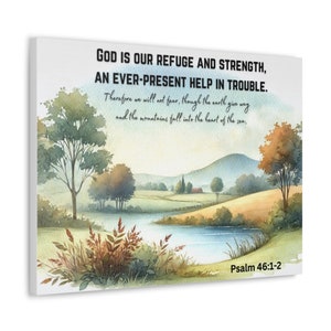 Psalm 46:1-12 Canvas Scripture Wall Art, Inspirational Home Decor ...