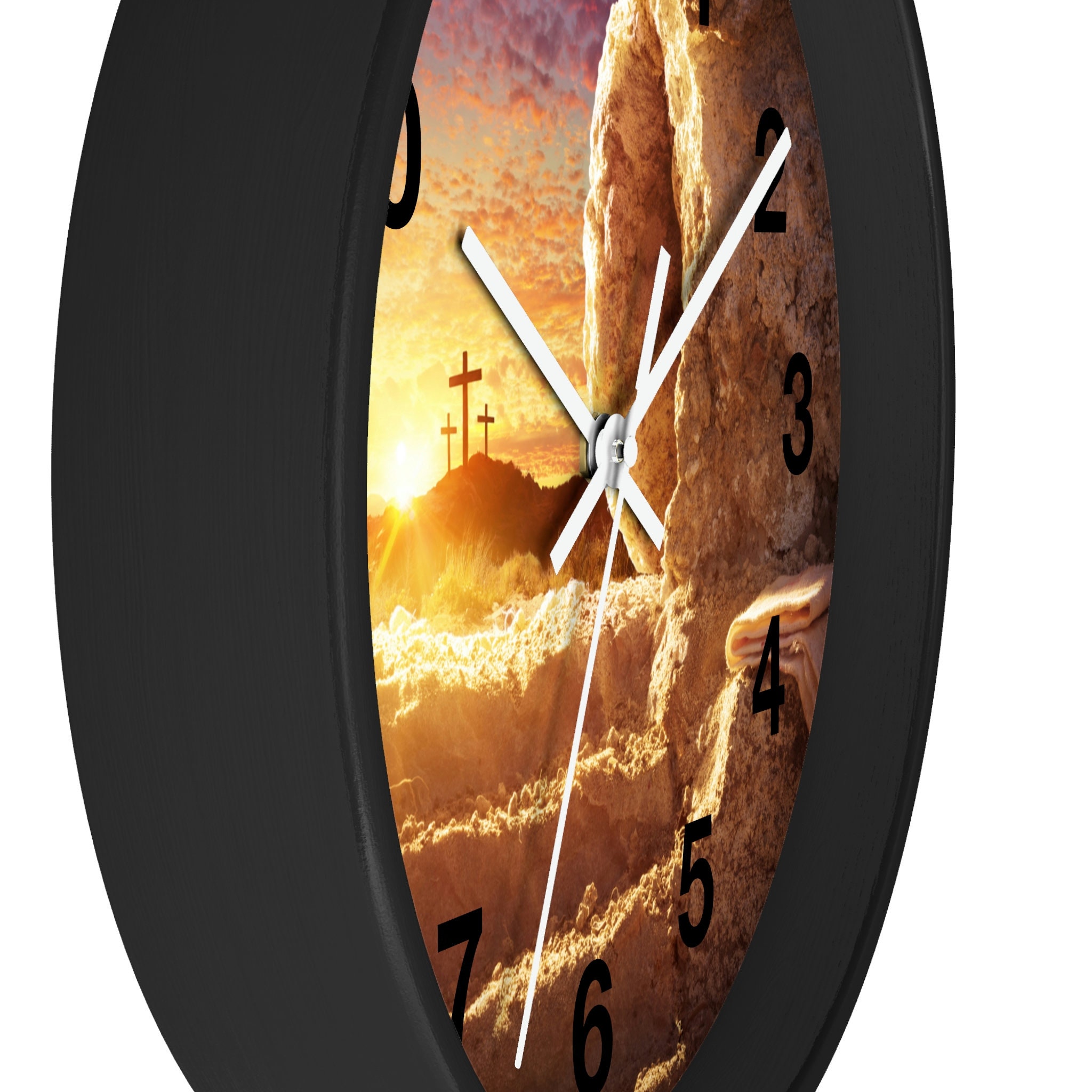 Resurrection Wall Clock, Empty Tomb Wall Clock, Jesus is Risen Home ...