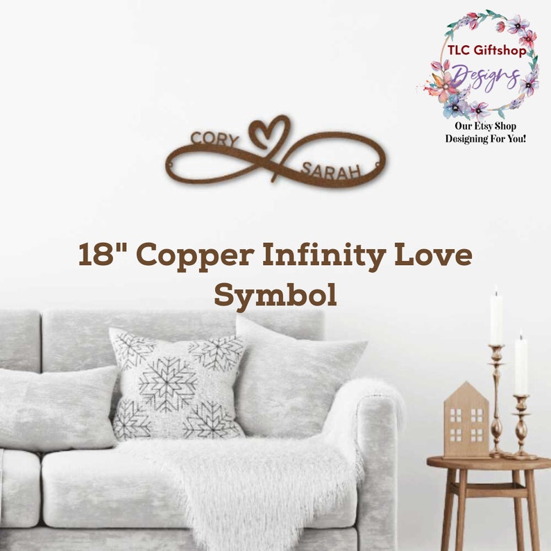 Infinity Couples Monogram Steel Sign Love Home Decor Gift - Etsy