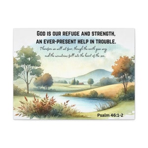 Psalm 46:1-12 Canvas Scripture Wall Art, Inspirational Home Decor ...