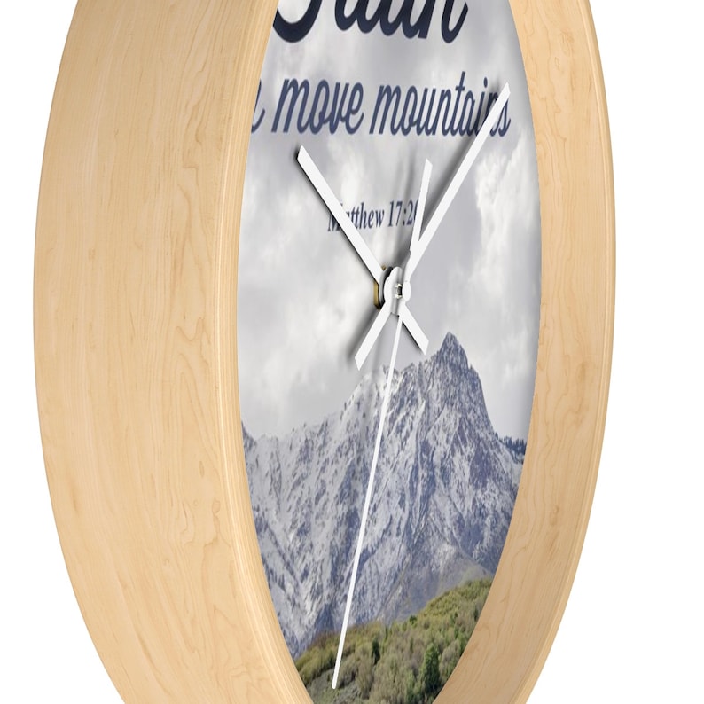 Inspiration Wall Clock, Bible Verse Clock, Matthew 17:20 Scripture Home ...
