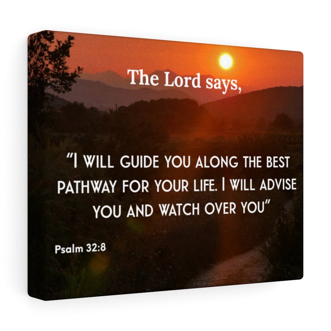 Scripture Wall Art-psalm 32:8,christian Wall Art, Inspirational Home ...