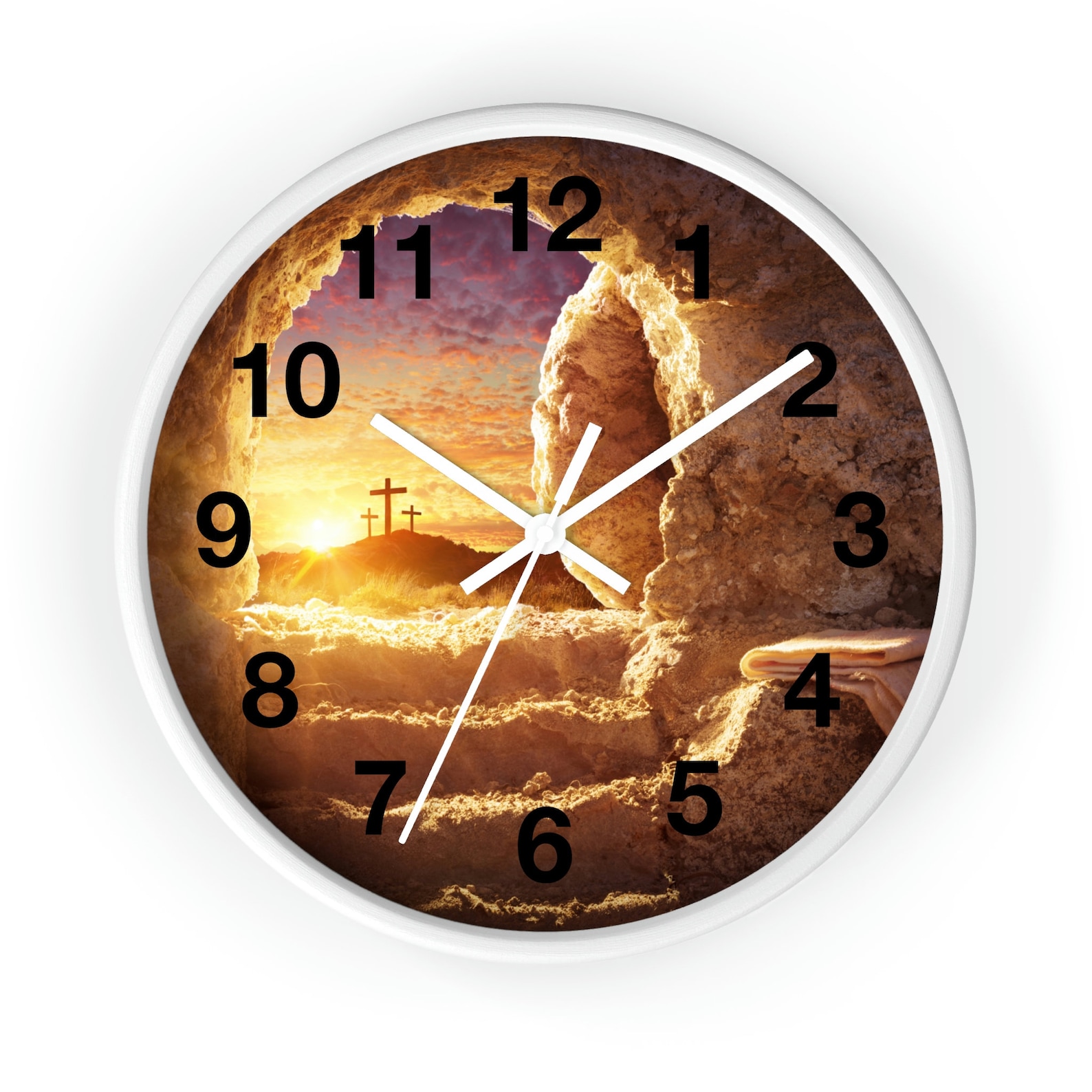 Resurrection Wall Clock, Empty Tomb Wall Clock, Jesus is Risen Home ...