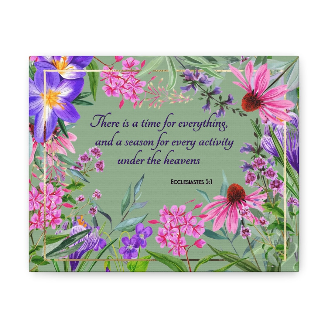 Ecclesiastes 3:1|bible Verse Wall Art, Scripture Canvas Print Makes a ...