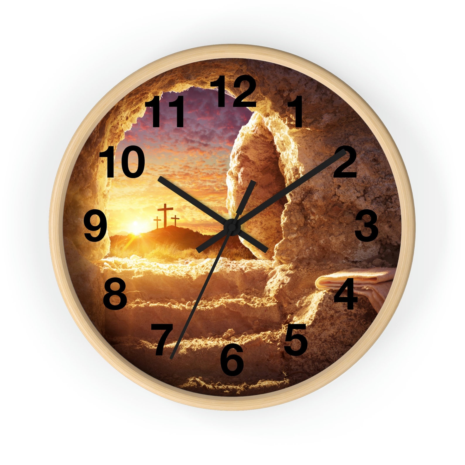 Resurrection Wall Clock, Empty Tomb Wall Clock, Jesus is Risen Home ...