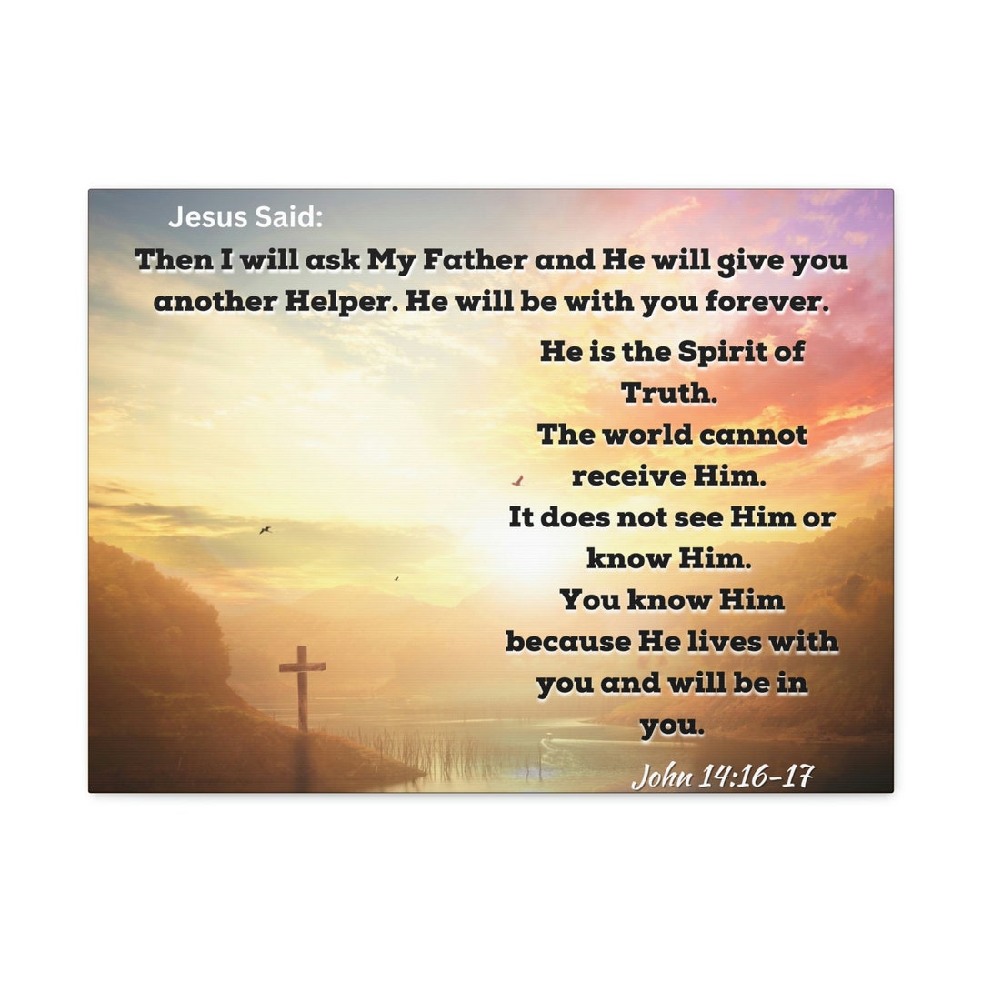 John 14:16-17 Canvas|bible Verse Wall Art,scripture Canvas Art ...