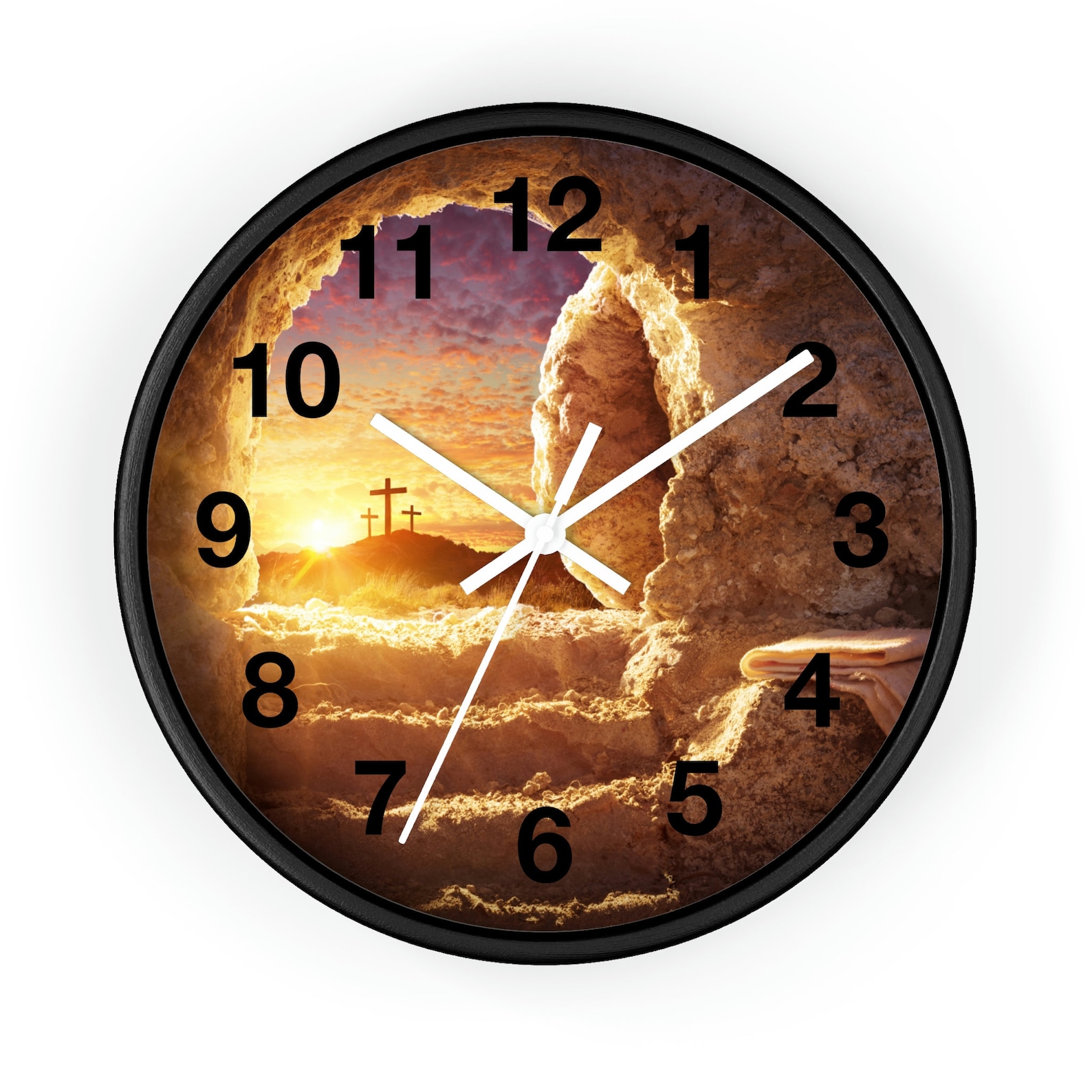 Resurrection Wall Clock, Empty Tomb Wall Clock, Jesus is Risen Home ...