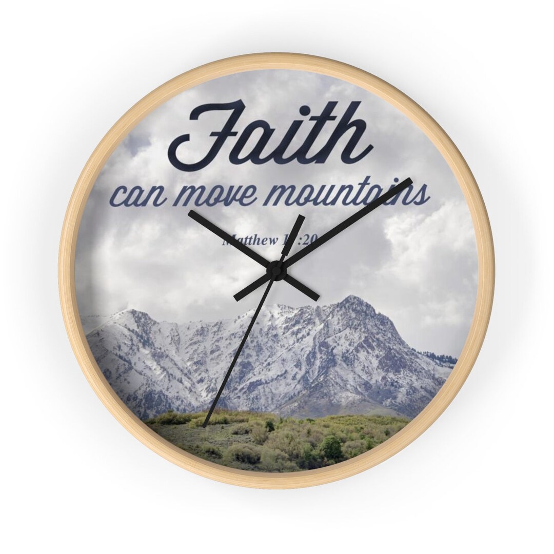 Inspiration Wall Clock, Bible Verse Clock, Matthew 17:20 Scripture Home ...