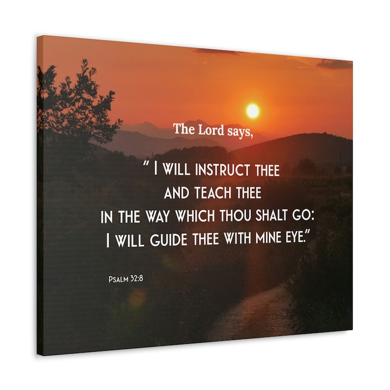 Psalm 32:8 Canvas| Inspirational Word of God,faith Wall Decor ...