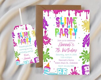 Slime Birthday Thank You Tags, Slime Party, Digital File, Printable ...