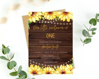 Sunflower Birthday Party Invitation - Etsy