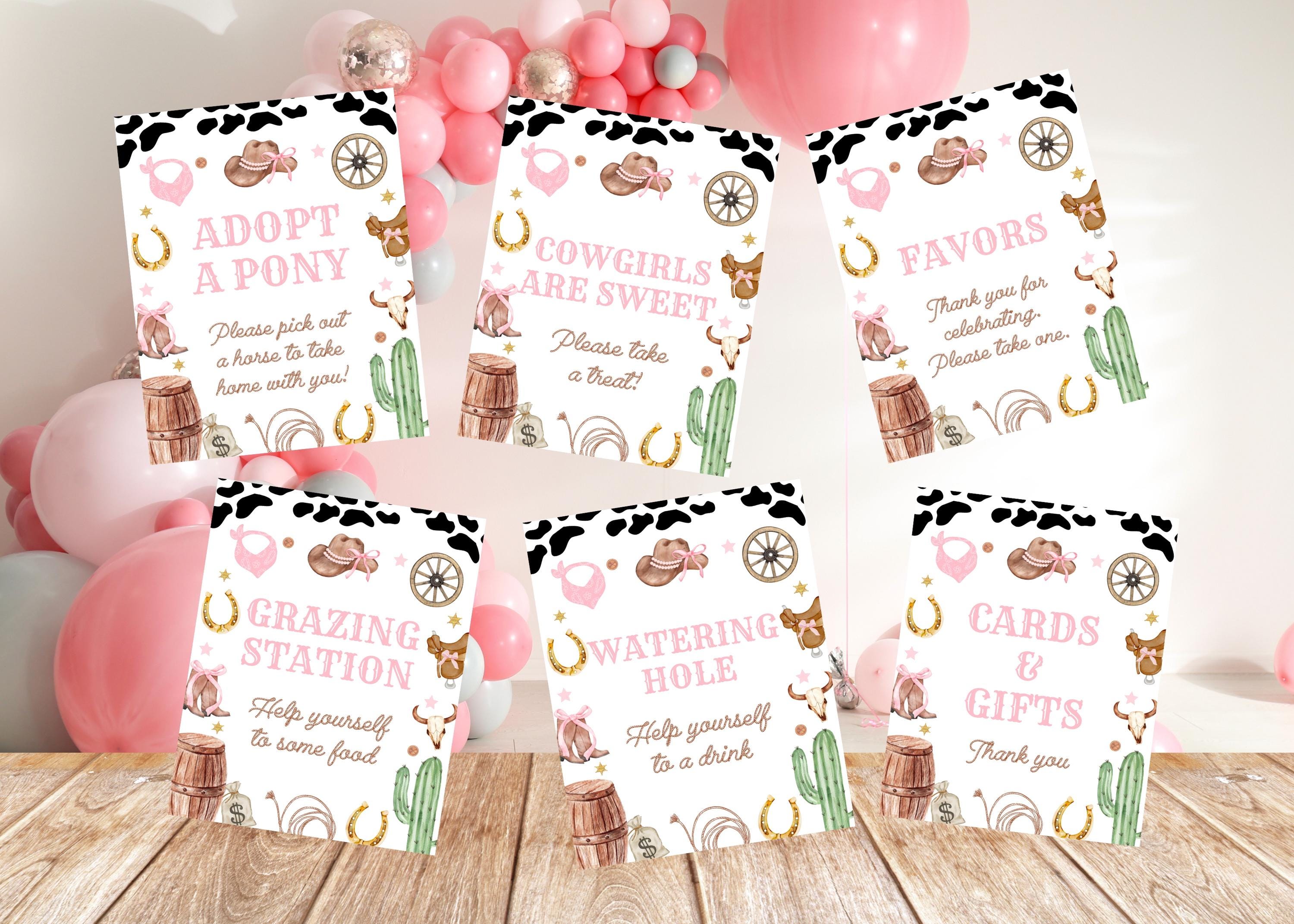 Editable Pink Rodeo Table Sign-cowgirl Birthday Party-girl Rodeo ...