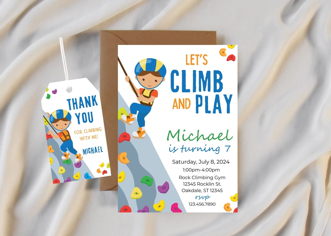 Editable Rock Climbing Birthday Invitation-instant Download - Etsy