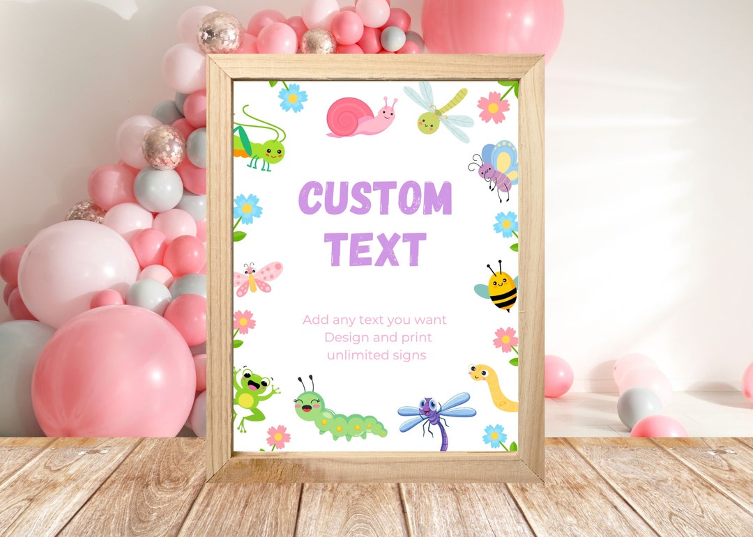 Editable Bug Custom Table Sign-instant Download - Etsy