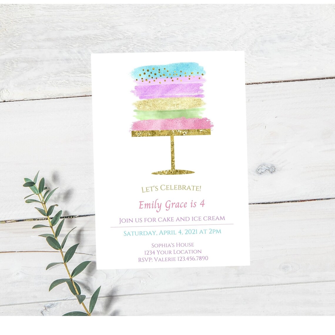 Birthday Cake Invite Template-cake Invitation-cake Birthday - Etsy