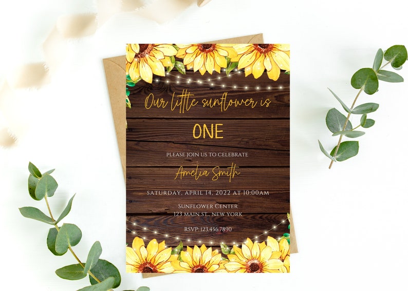 Sunflower Birthday Invitation-sunflower Party - Etsy