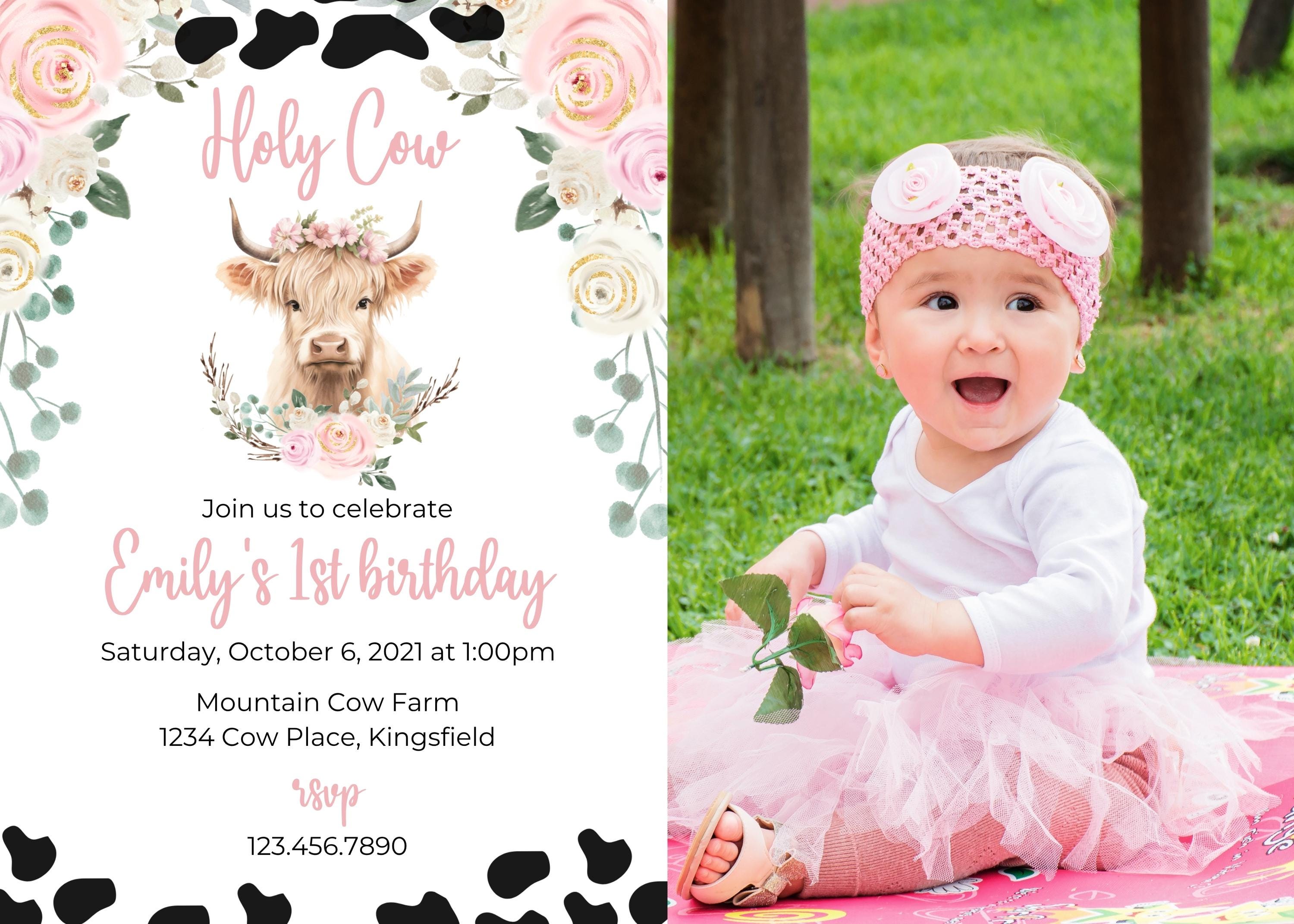 Cow Birthday Invitation Template-instant Download - Etsy