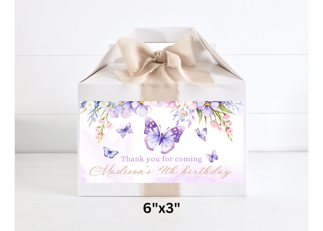 Editable Purple Butterfly Gable Box-purple Butterfly Favors- Instant ...