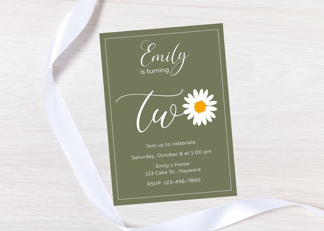Daisy Birthday Invite-daisy Invitation-daisy Birthday Invitation-2nd ...