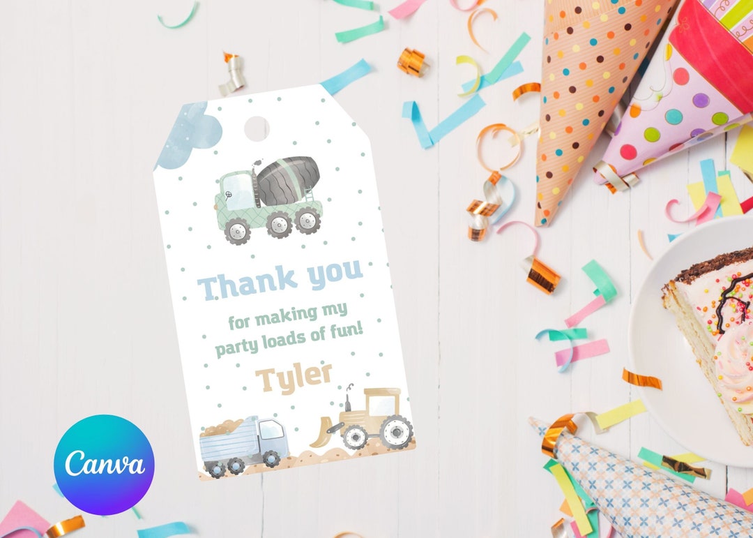 Construction Thank You Tag Templates-birthday Thank You Tags ...
