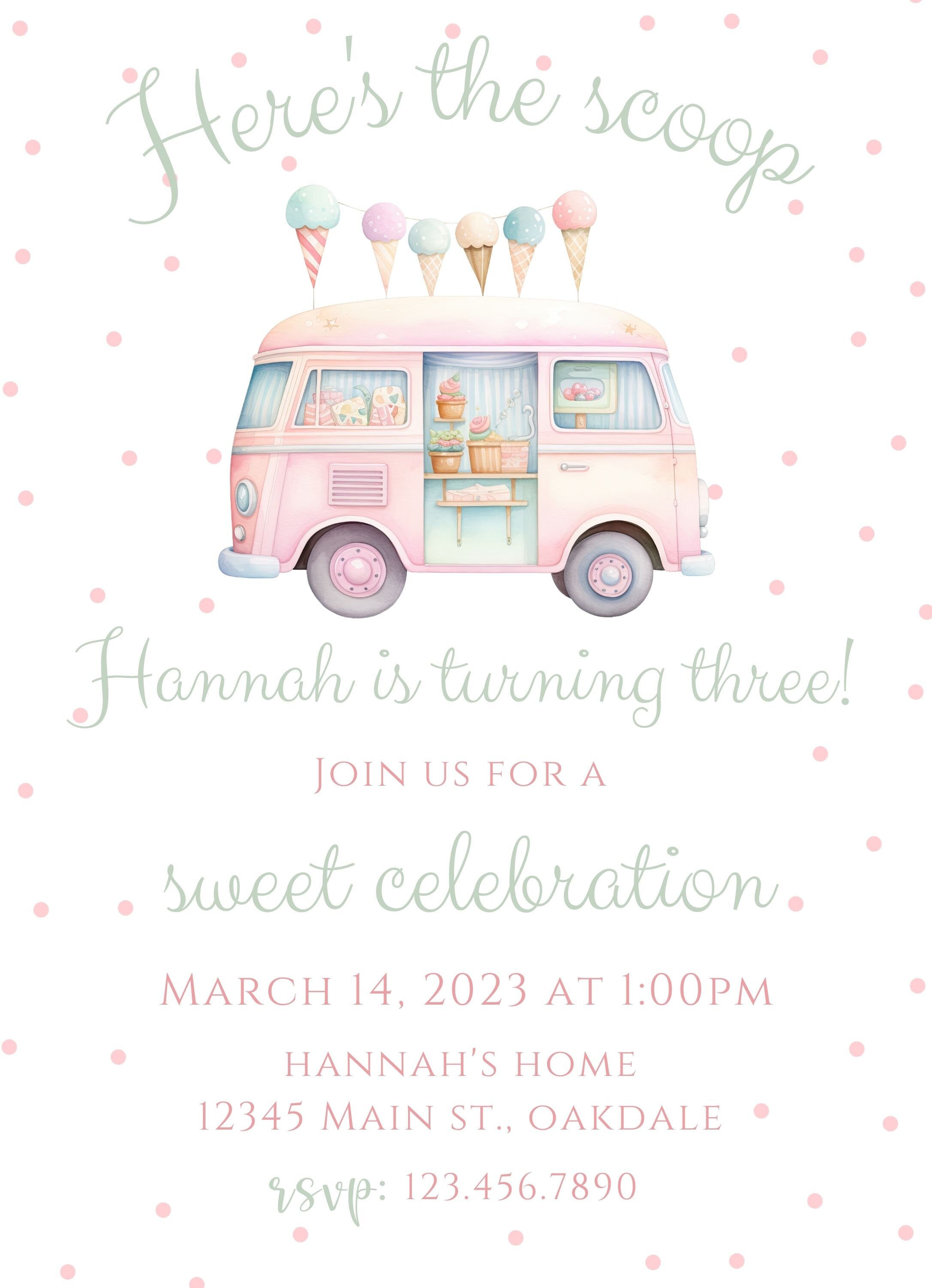 Heres the Scoop Birthday Invitation-two Sweet-ice Cream Birthday Party ...